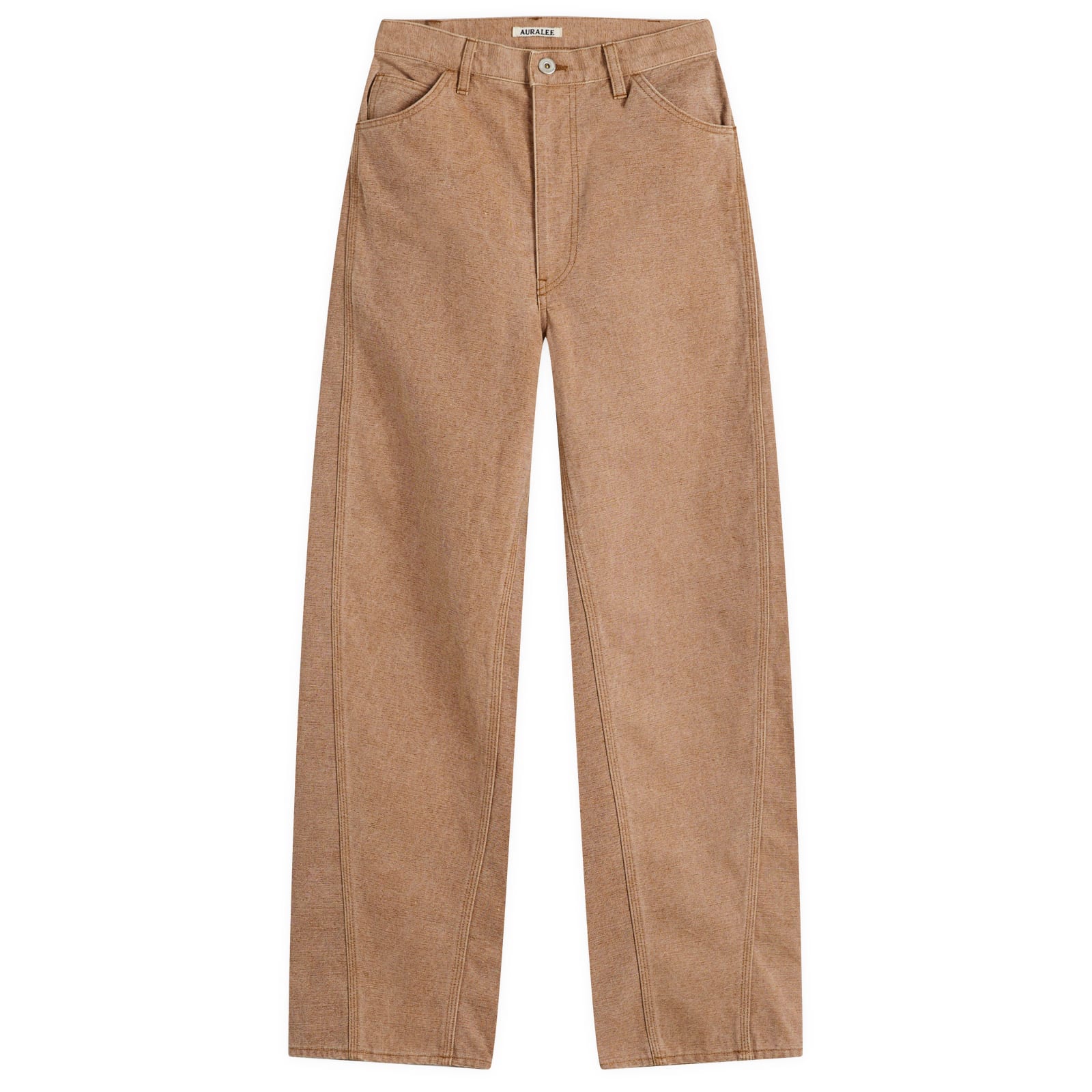 Auralee Washed Organic Canvas Pants In Light Brown - 70% Off